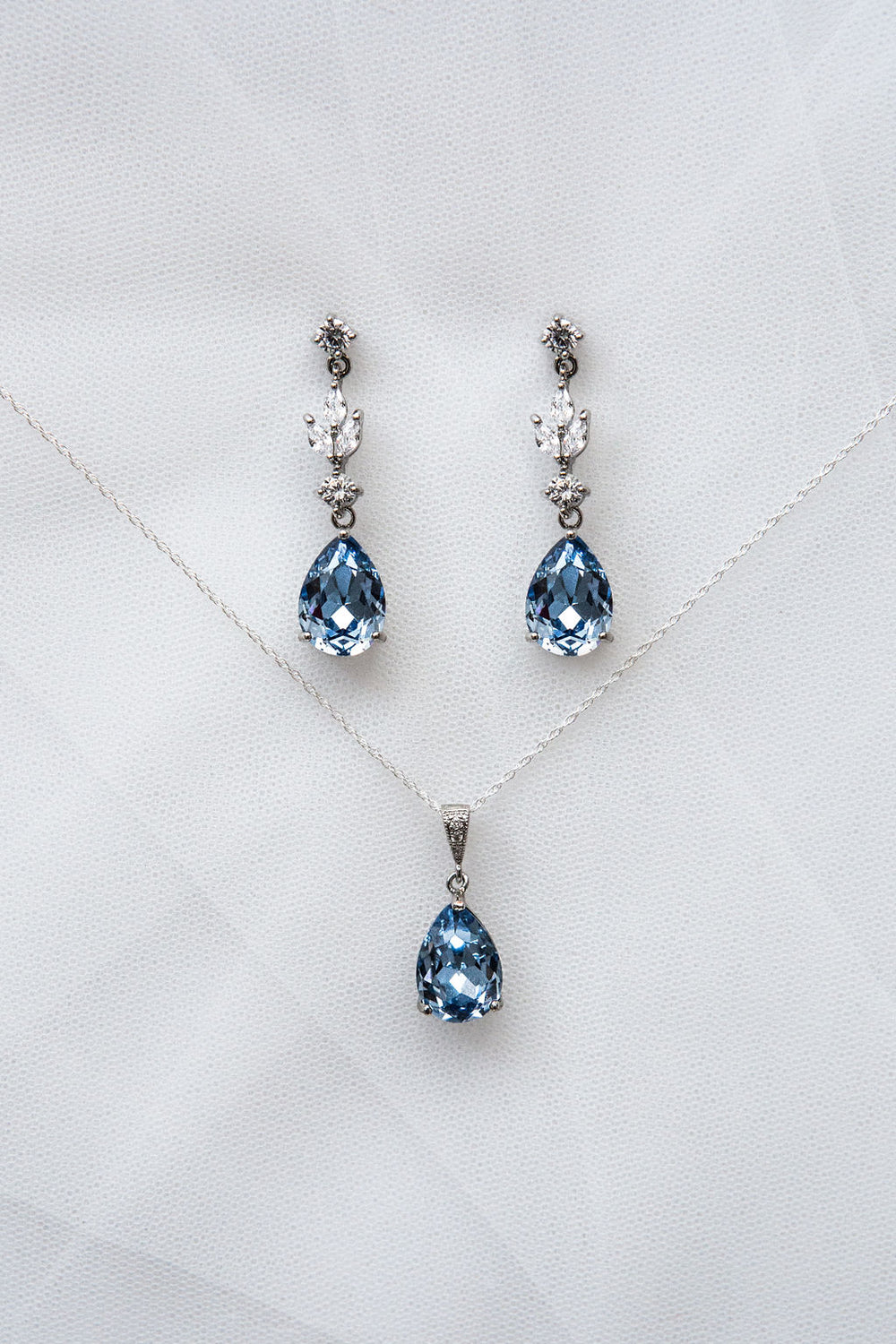 Light Blue Sapphire Bridal Jewellery Set